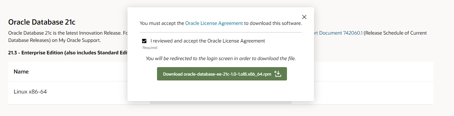 Installing Oracle Database 21c