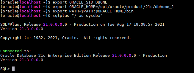 Installing Oracle Database 21c