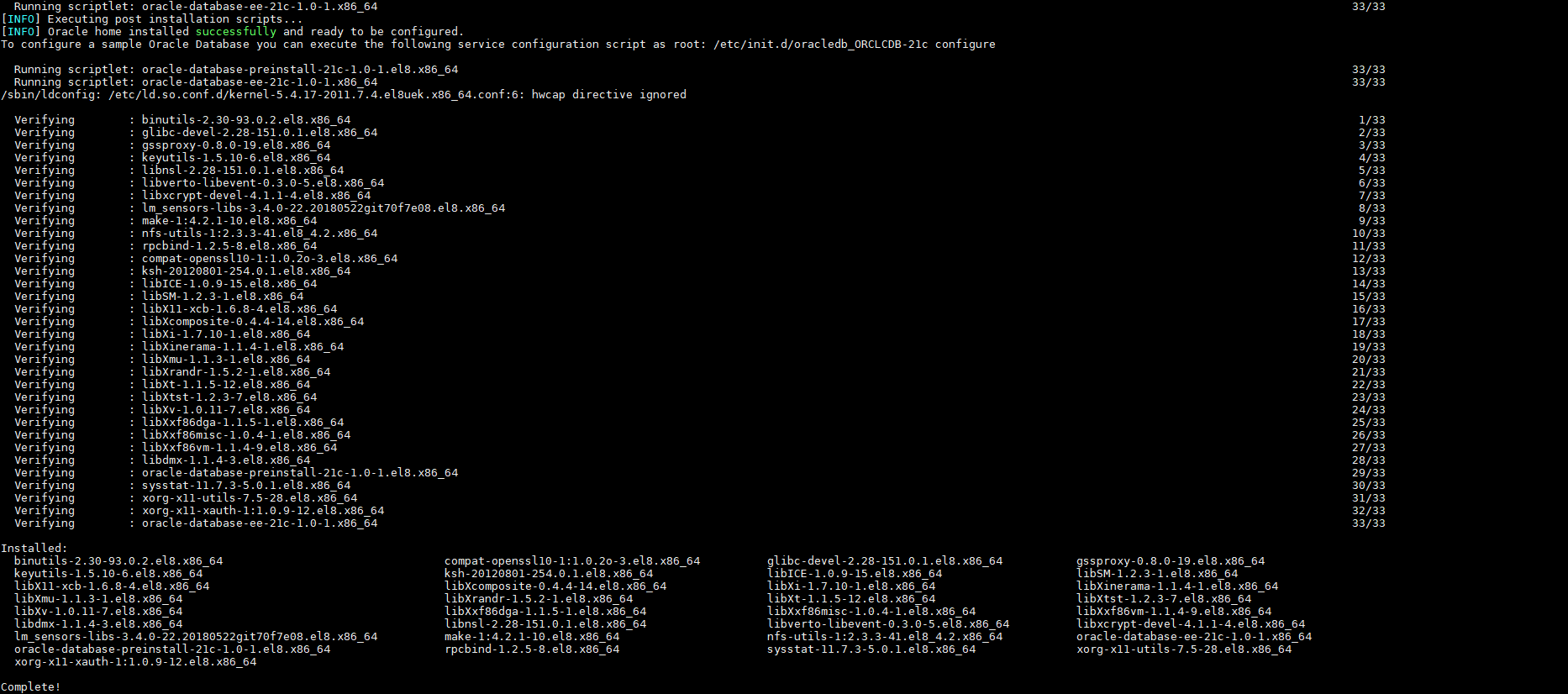 Installing Oracle Database 21c